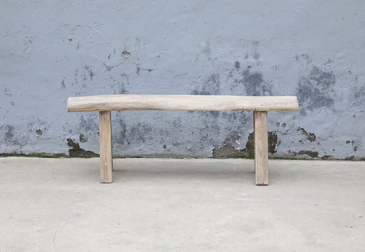 Ottilie Vintage Elm Bench – Cotswold Grey