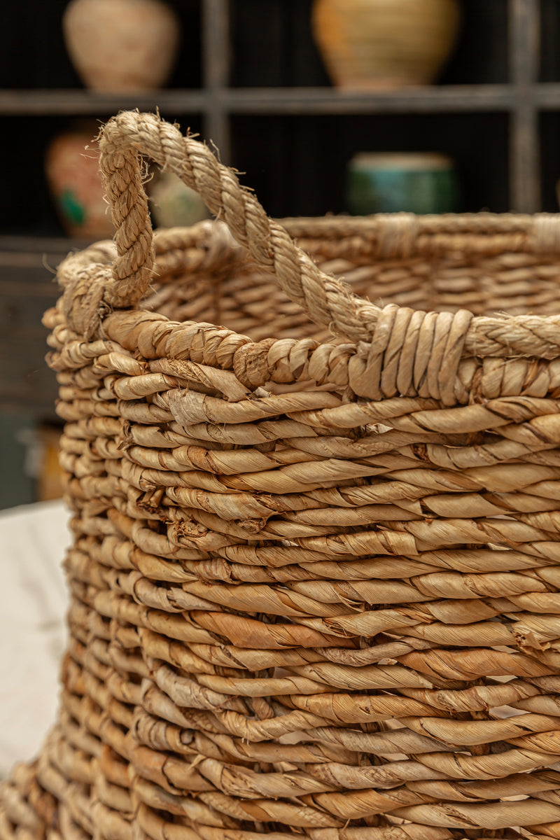 Libi Banana Tree Bark Basket - Cotswold Grey